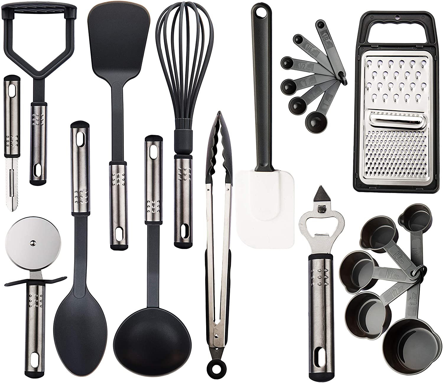 Lux Decor Collection 23-Piece Nylon and Stainless-Steel Kitchen Utensil ...