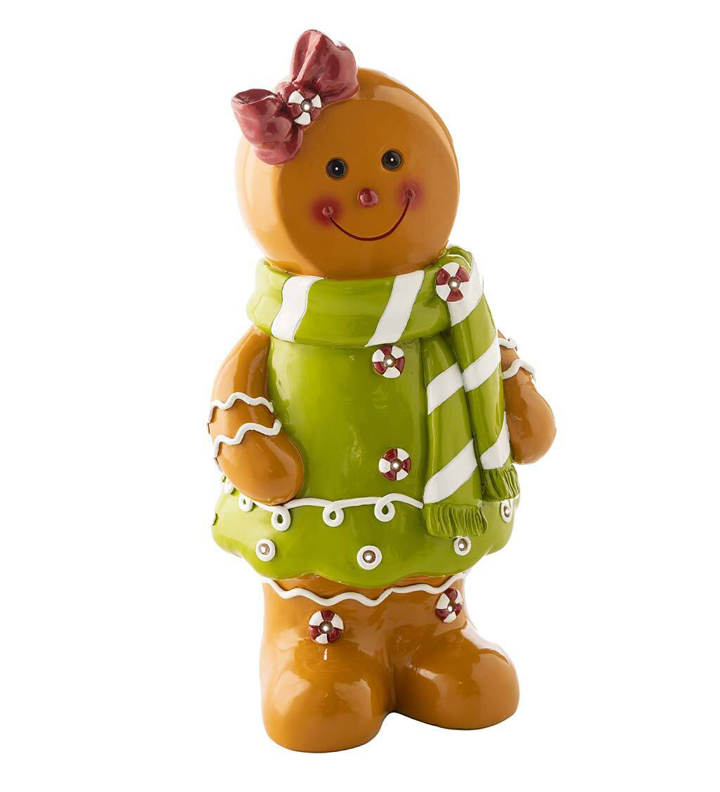 Plow & Hearth Lighted Gingerbread Girl Shorty Statue & Reviews ...
