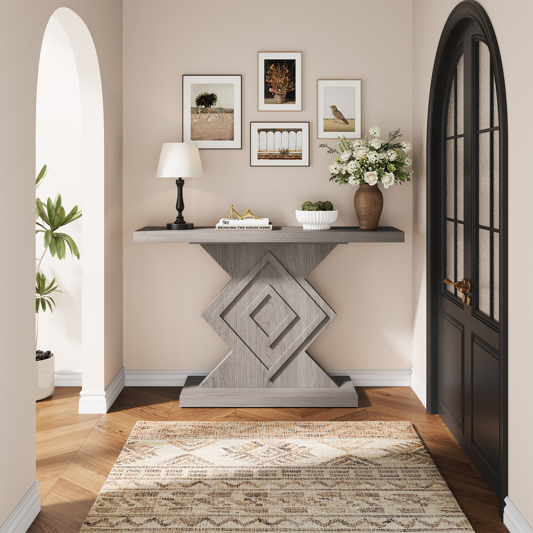 Union Rustic Console Table, Couch Table Behind Sofa, Entryway Table ...