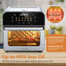 Whall 12l Touchscreen Air Fryer Toaster Oven, 12 Pre-set Menus, Clear ...