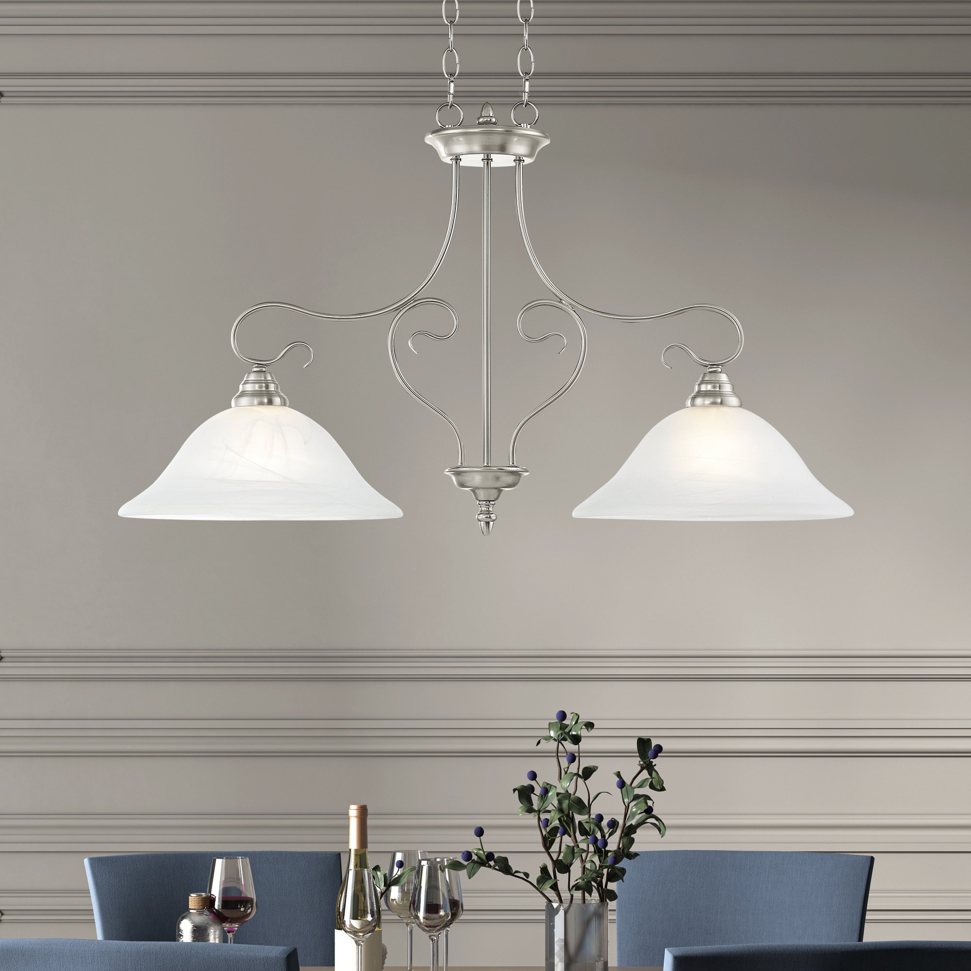 Lark Manor™ Aquala 2 - Light Kitchen Island Linear Pendant & Reviews ...