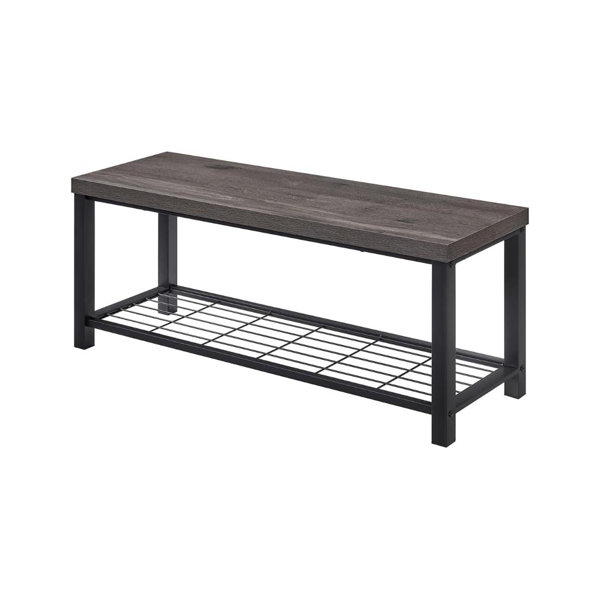 17 Stories Entryway Bench, Industrial Metal Storage Bench For Living ...