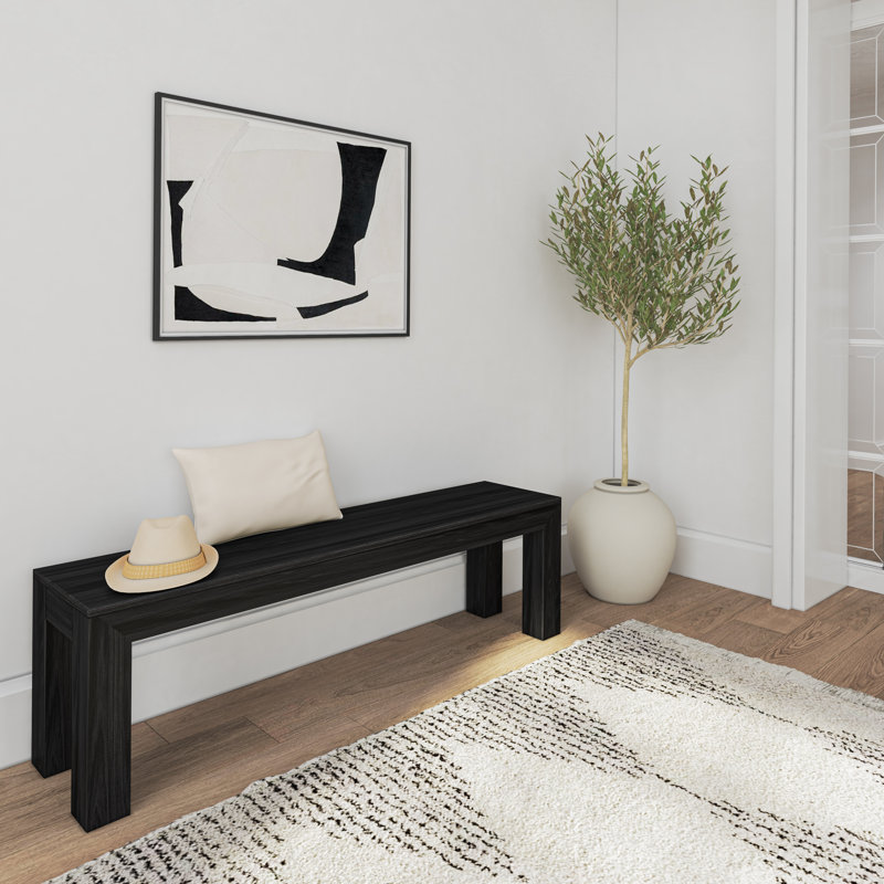 Wade Logan® Linzy Modern Wood Bench & Reviews | Wayfair