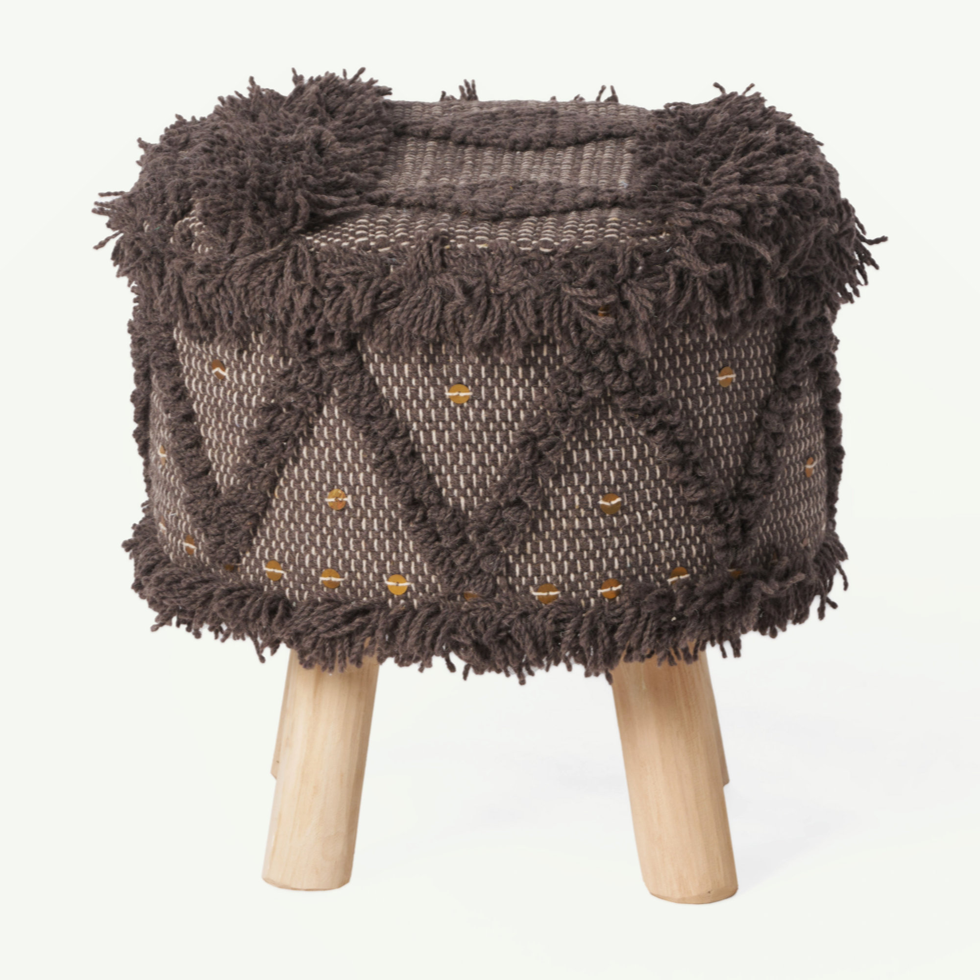 Dakota Fields HANDCRAFTED WOOL & COTTON 16 X 16 FOOT STOOL | Wayfair