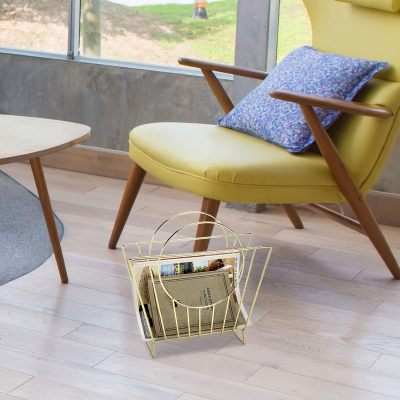Mercer41 Earla Gold Magazine Holder Rack | Wayfair