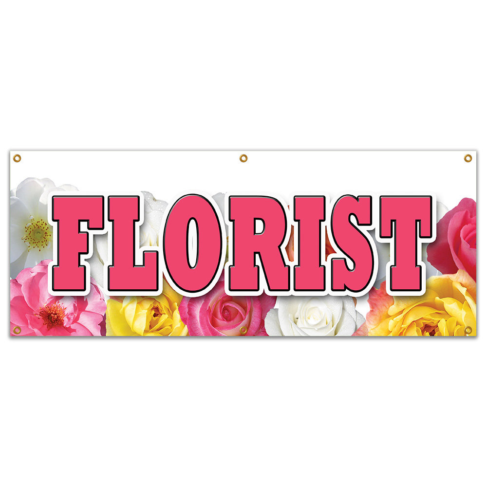 SignMission FLORIST BANNER SIGN Roses Flower Shop Arrangements Delivery ...