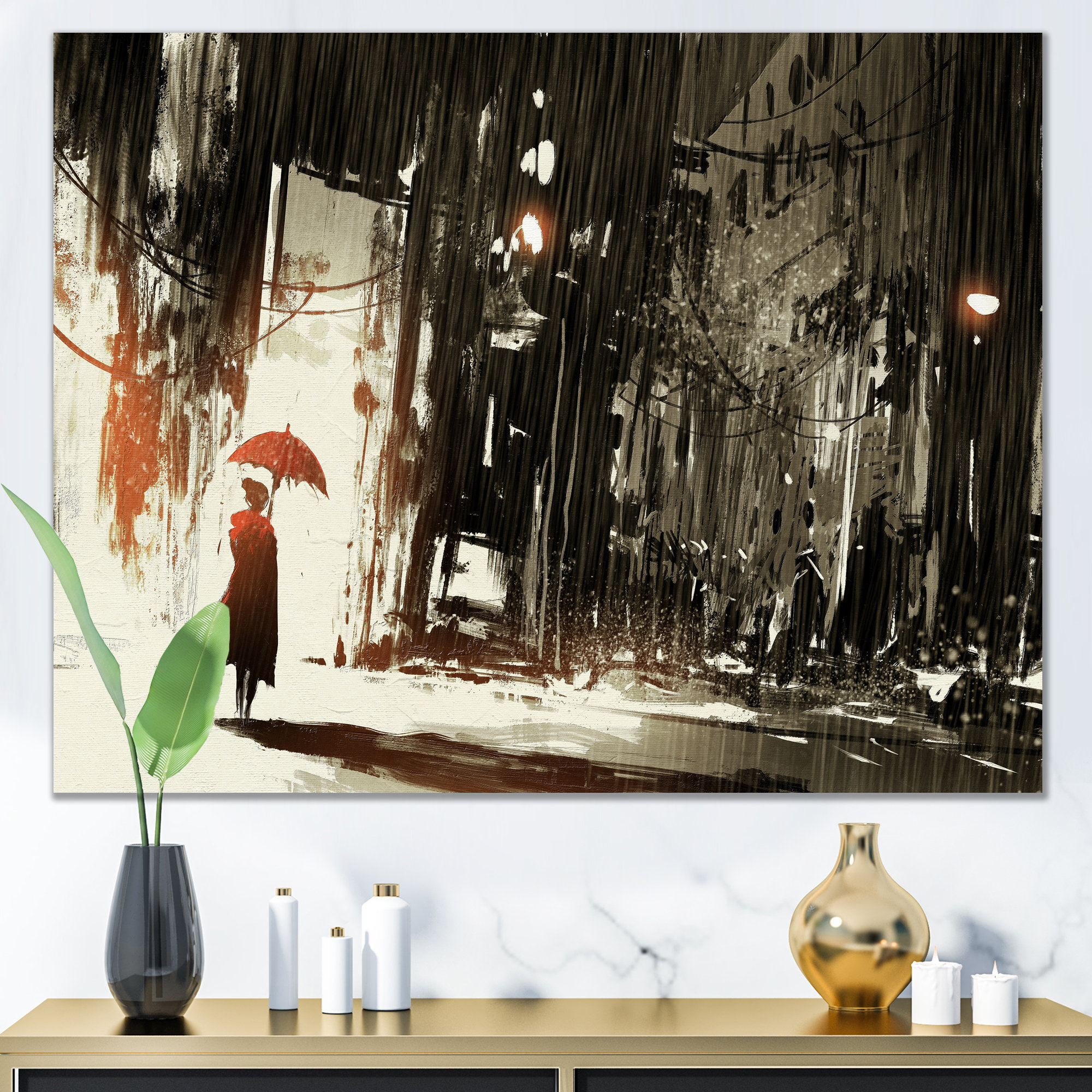Winston Porter Video Game Fantasy Lonely Woman In City - Modern Canvas ...