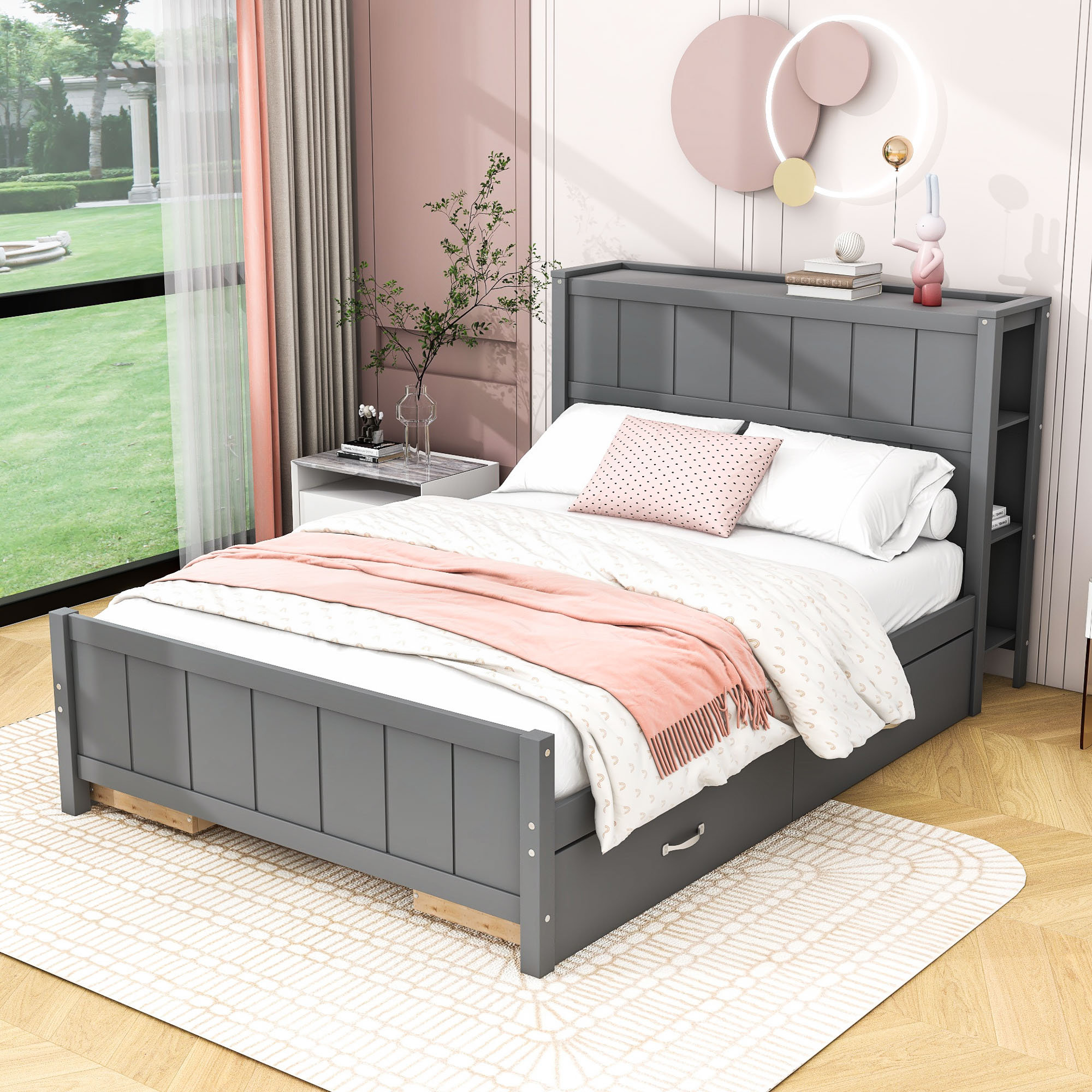 Red Barrel Studio Masja Full/Double Low Profile Storage Platform Bed ...