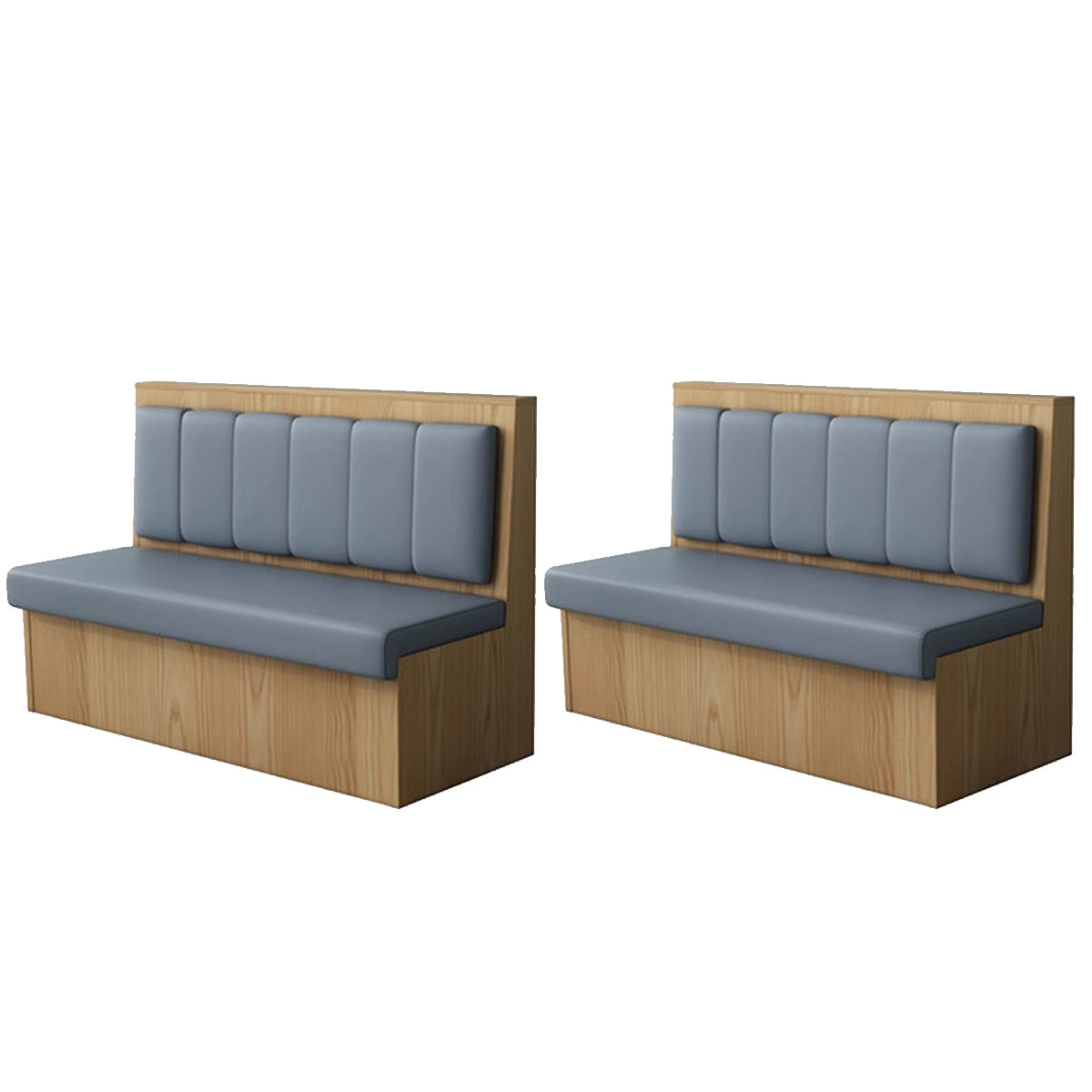 BenchMaster.DJ Solid Wood Faux Leather Double Bench Set Of 2 Faux ...