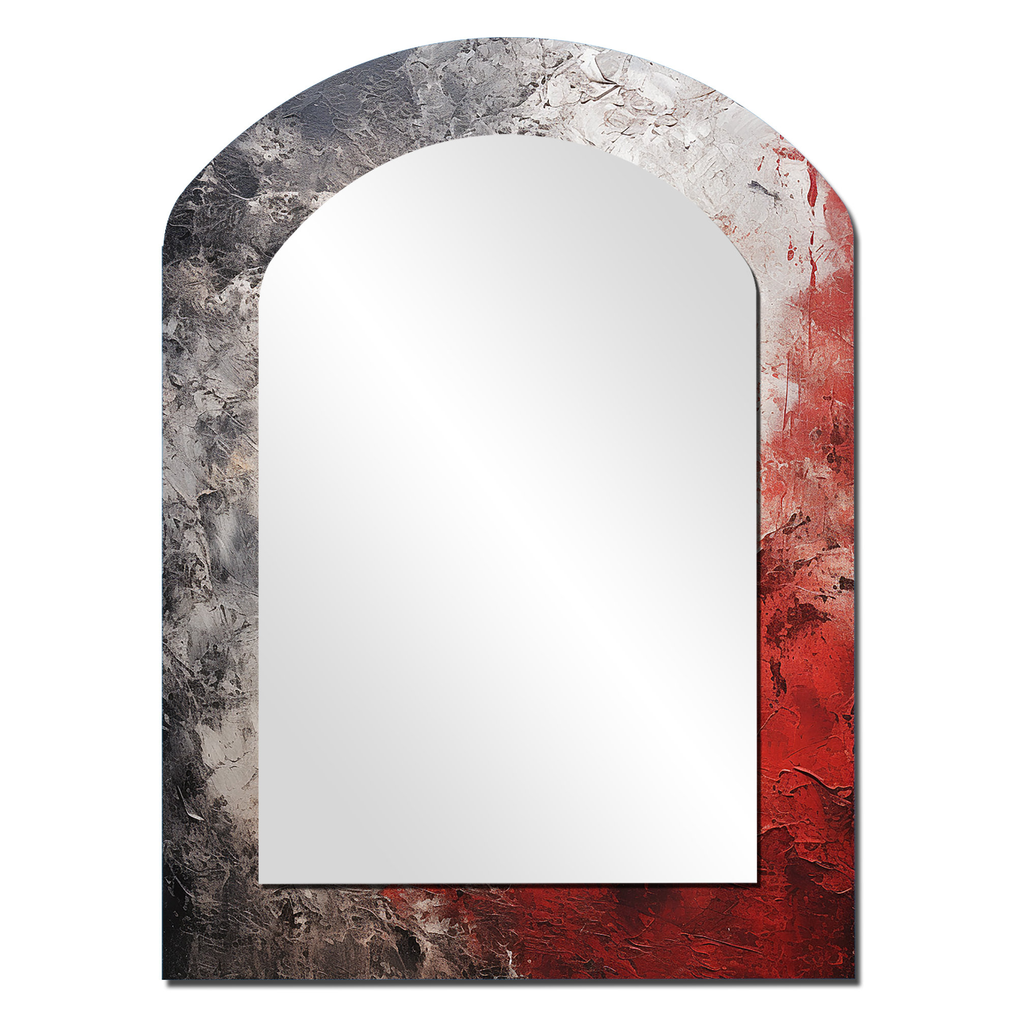 Dakota Fields Grey And Red Lunar Surface - Tachisme Asymmetrical ...