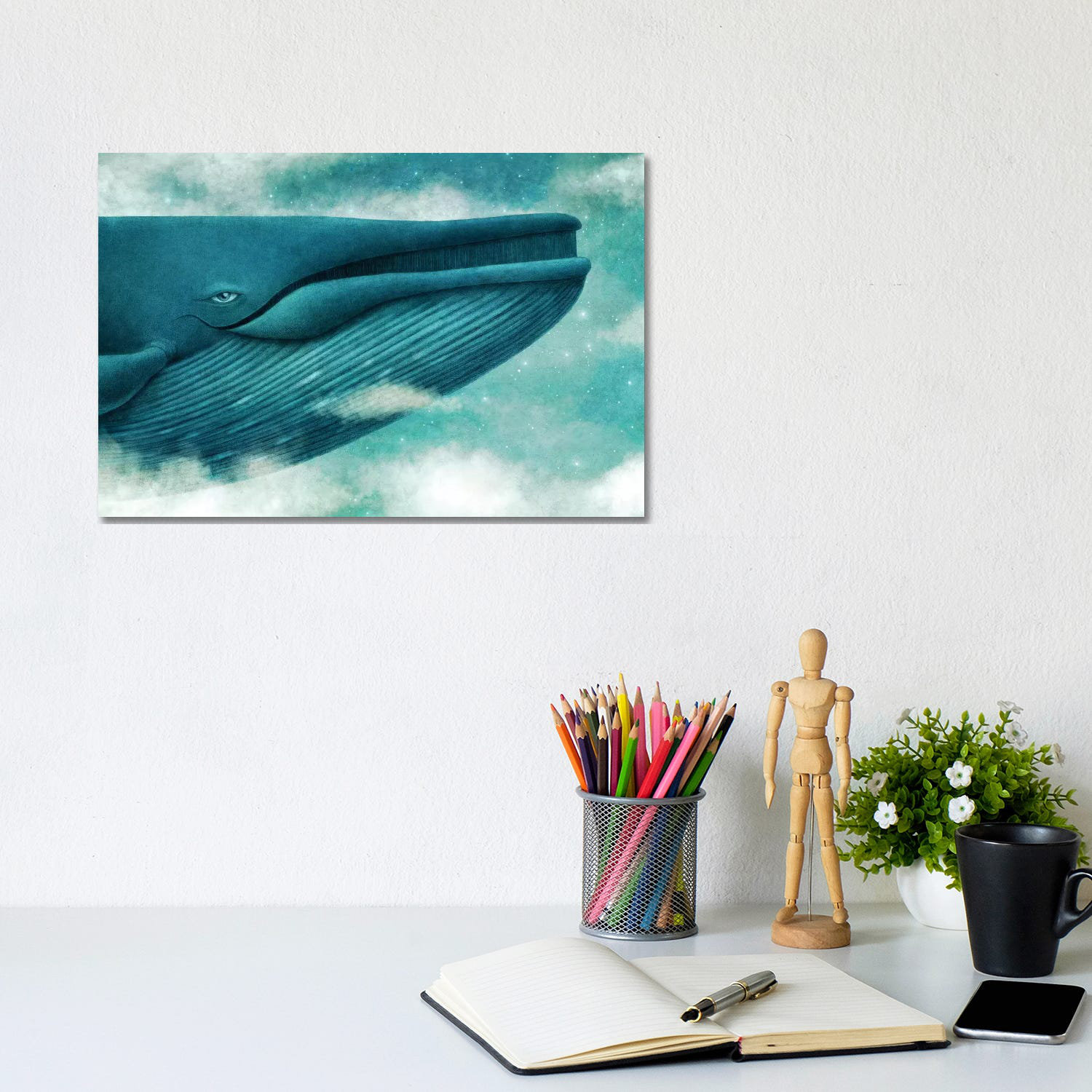 East Urban Home Dream of the Blue Whale by Terry Fan - Painting Print ...
