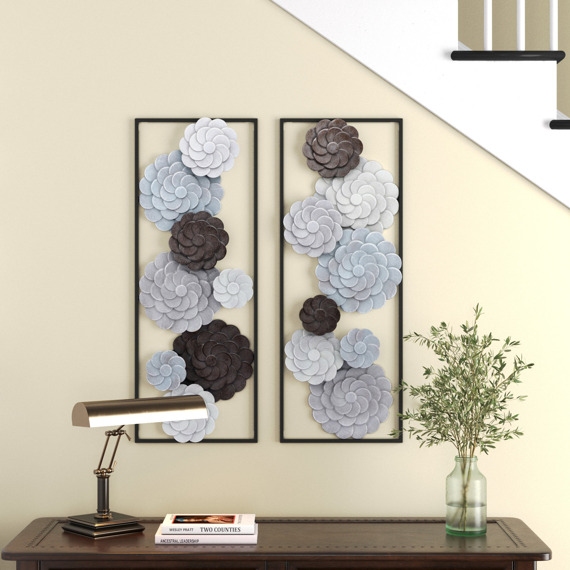 Lark Manor™ 2 Piece Flowers Metal Wall Decor Set & Reviews | Wayfair