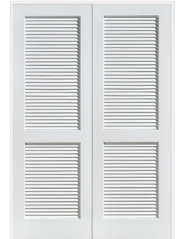 Verona Home Design Louvred Solid Manufactured Wood Primed Louvre ...