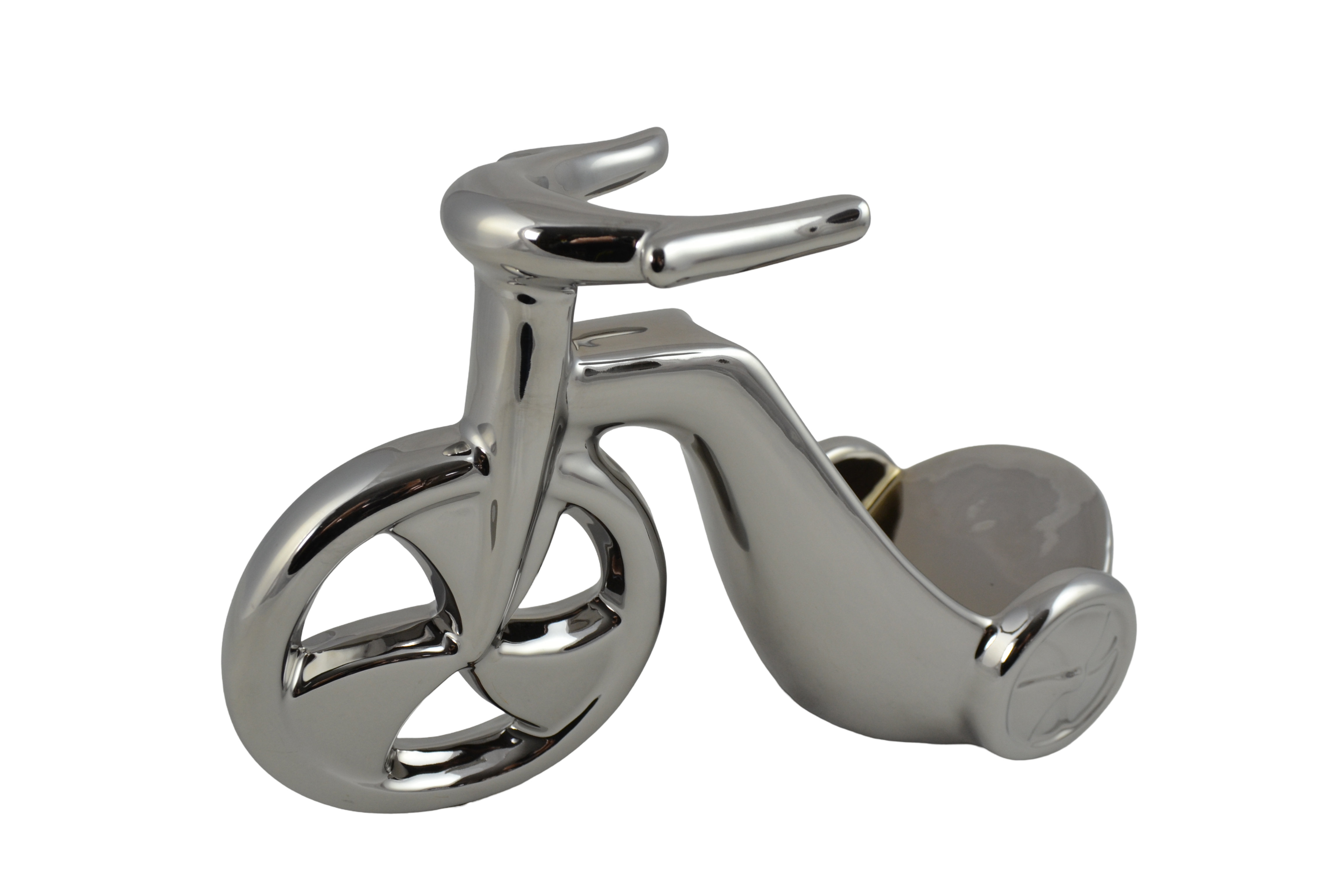 Breakwater Bay 10" Polished Tricycle Bottle Holder | Wayfair