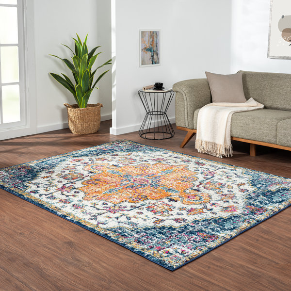Bungalow Rose Boho Medallion Woven Area Rug & Reviews | Wayfair