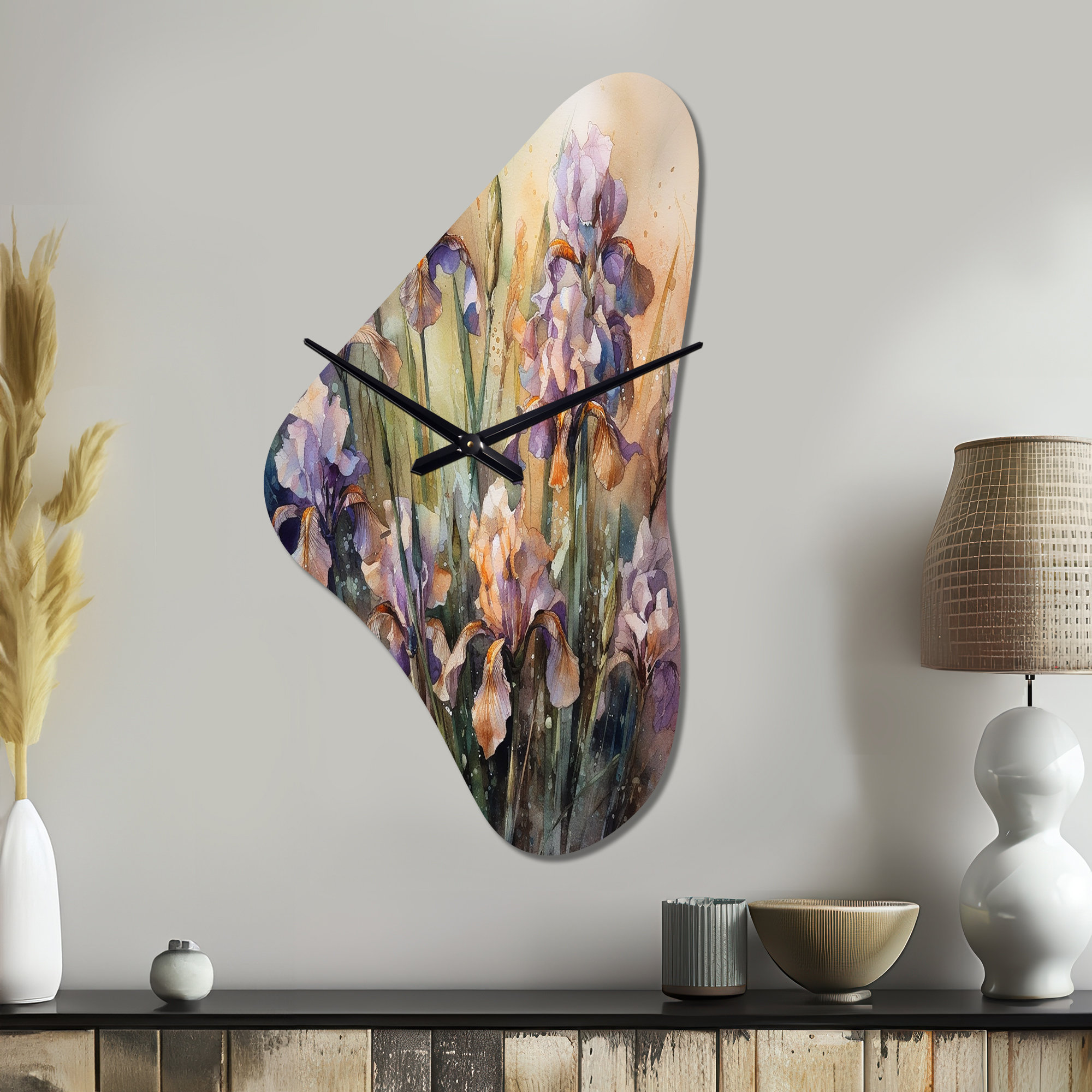 East Urban Home Nazarius - Boomerang Shape Decorative Purple Irises ...