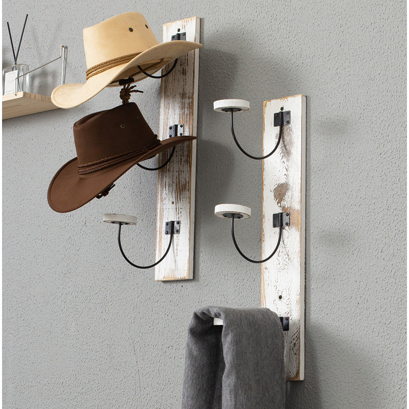 Gracie Oaks Rosko Solid Wood 6 - Hook Wall Mounted Hat Coat Rack | Wayfair