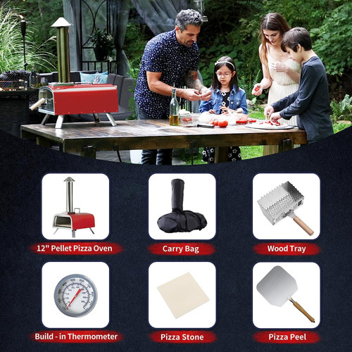 PIZZELLO Portable Pellet Pizza Oven Outdoor Wood Fired Pizza Ovens ...
