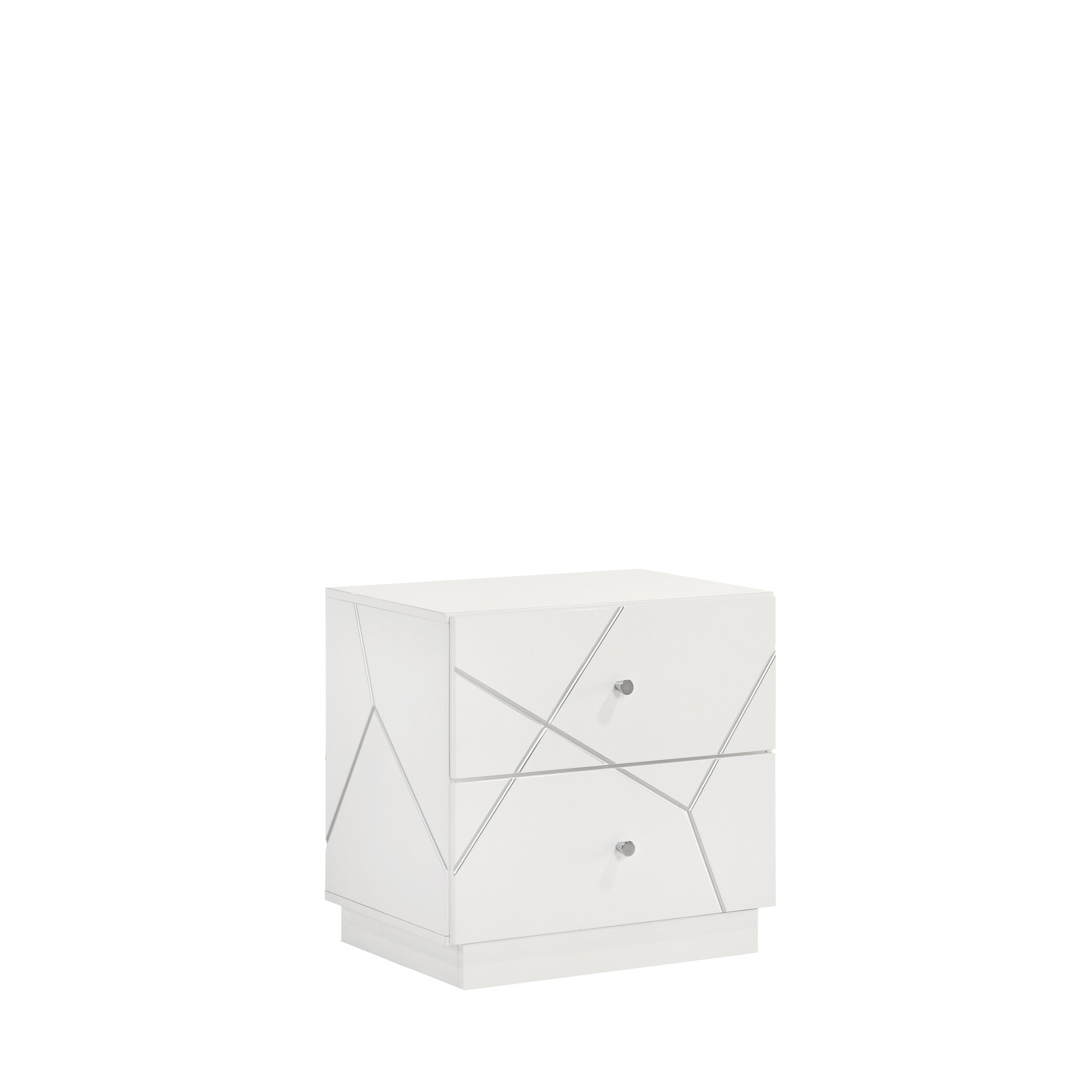 Latitude Run® Archlebov Modern Nightstand With White Finish, Geometric ...