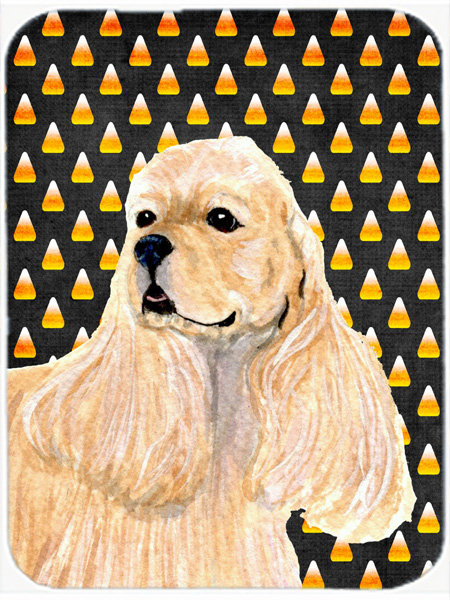Caroline's Treasures Halloween Candy Corn Cocker Spaniel Portrait Glass ...