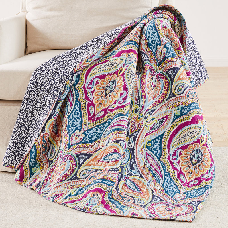 Levtex home Magnolia Navy Quilted Throw | Wayfair