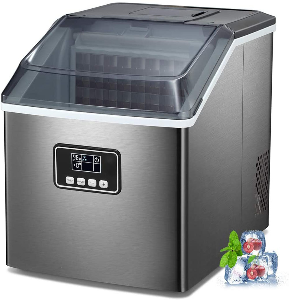 R.W.FLAME 40 Lb. lb. Daily Production Cube Clear Ice Freestanding Ice ...