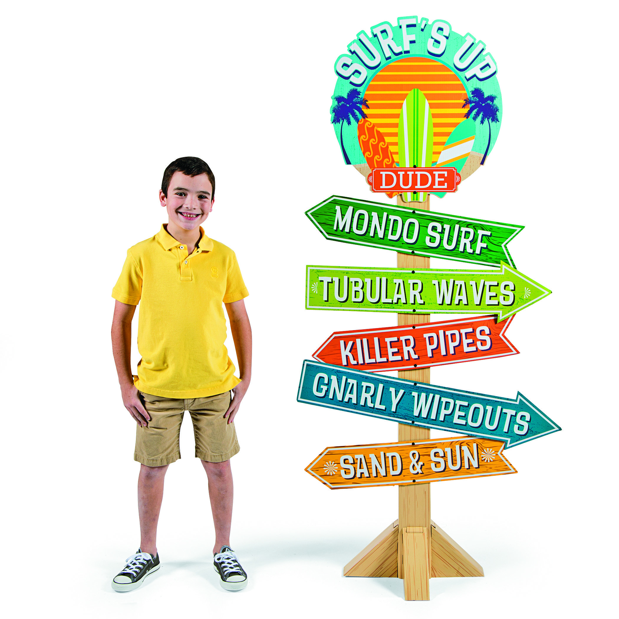 The Party Aisle™ Mccaulley Surfs up Birthday Directional Sign | Wayfair