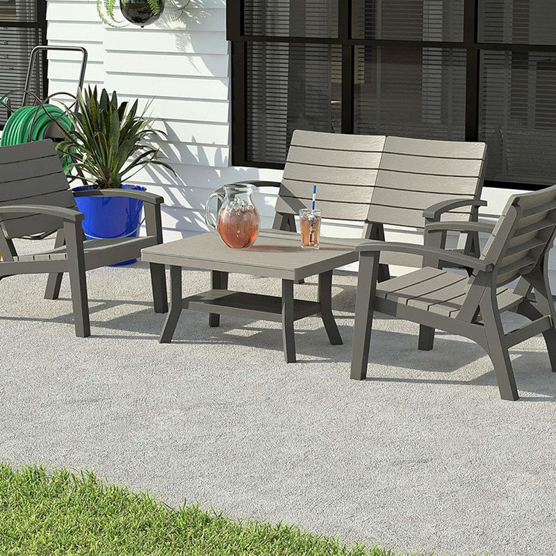 Lark Manor™ 4 Piece Resin Conversation Set, 1 Loveseat, 2 Chair and 1 ...