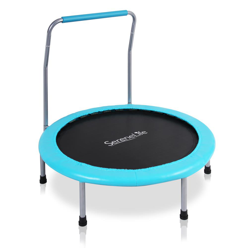 SereneLife 3' Foldable Round Fitness Trampoline with Handlebar ...