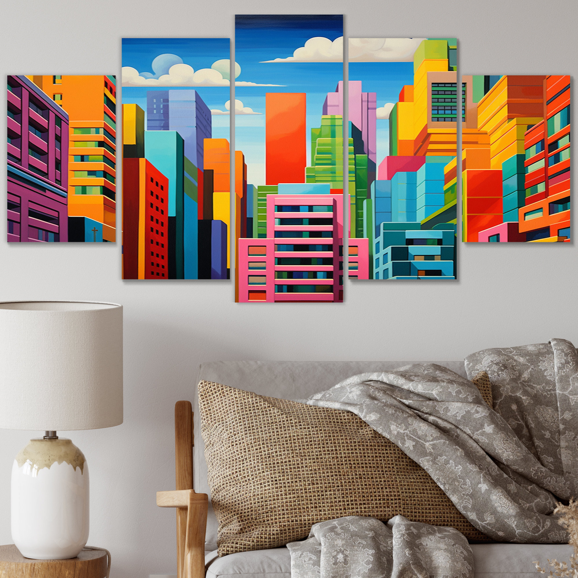 Latitude Run® Pop Art Miami Cityscape III - Cityscapes Wall Decor - 5 ...