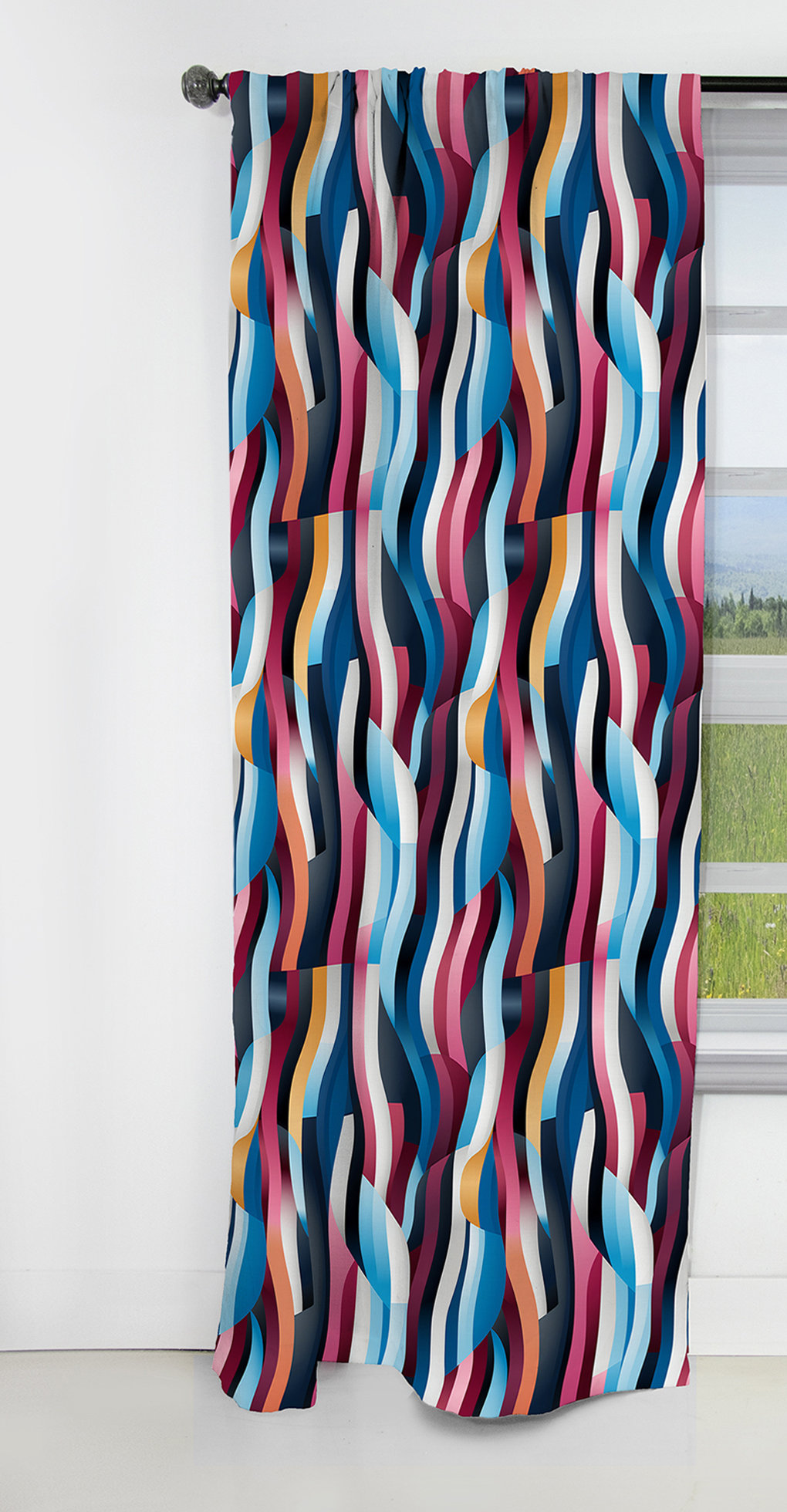 Design Art Blue And Pink Futuristic Striped Pattern I - Stripped ...