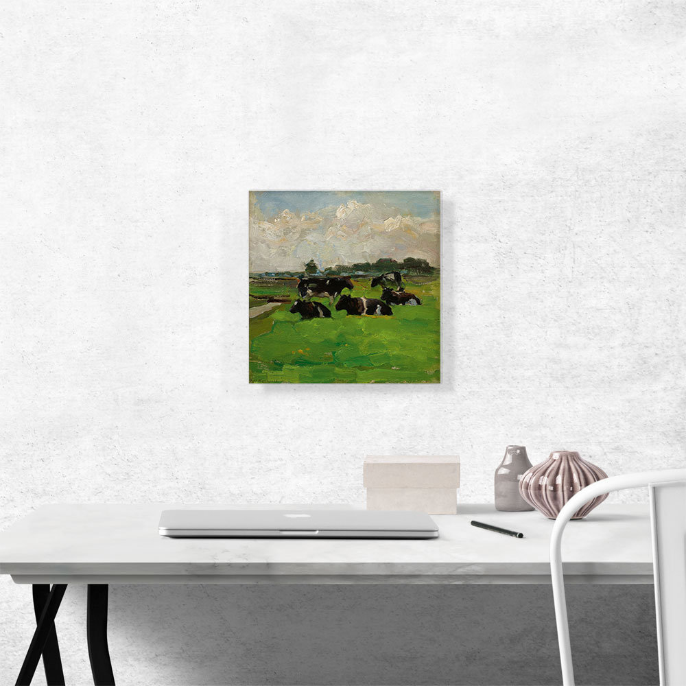 ARTCANVAS Landscape with Group of Five Cows 1901 by Piet Mondrian ...