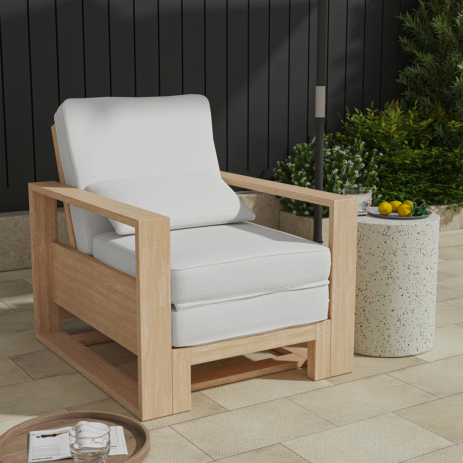 Hokku Designs Darren Extendable Solid Wood Chaise Lounge with Lumbar ...