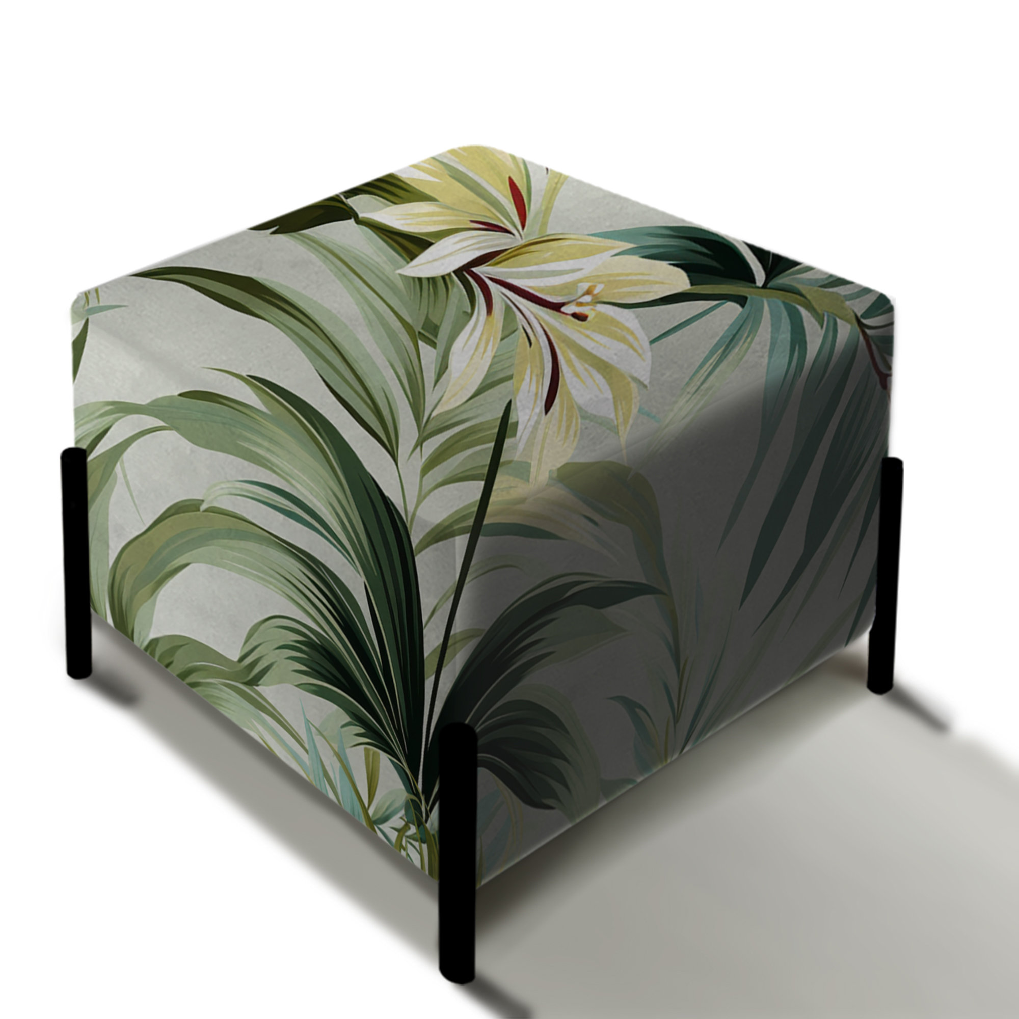Design Art Tropical Lines Tropical Pattern - Tropical Square Ottoman ...