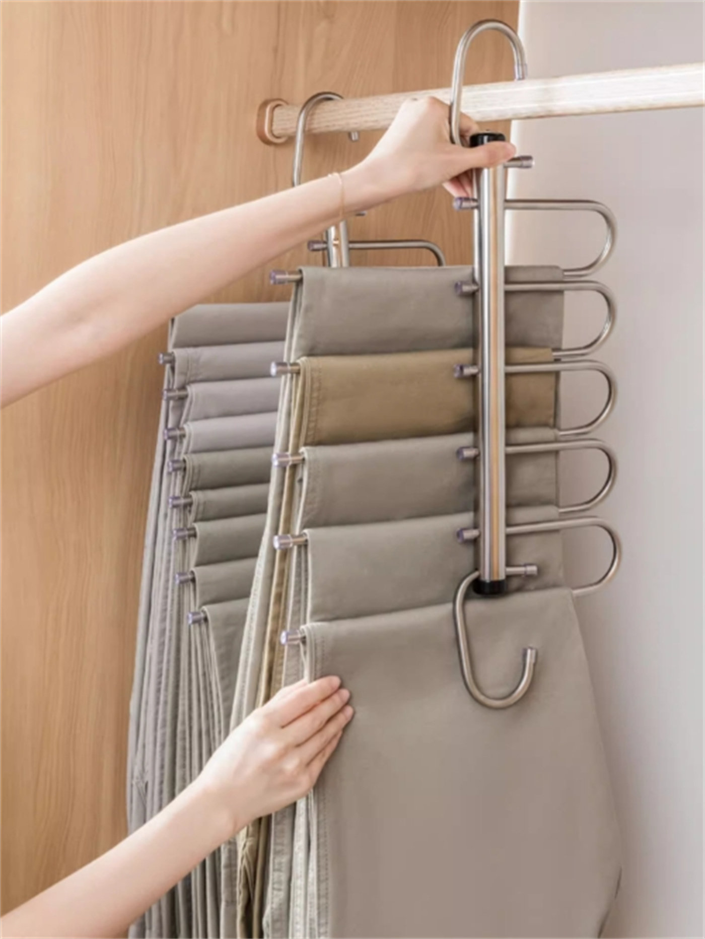 Rebrilliant Foldable Stainless Steel Pants Hanger | Wayfair