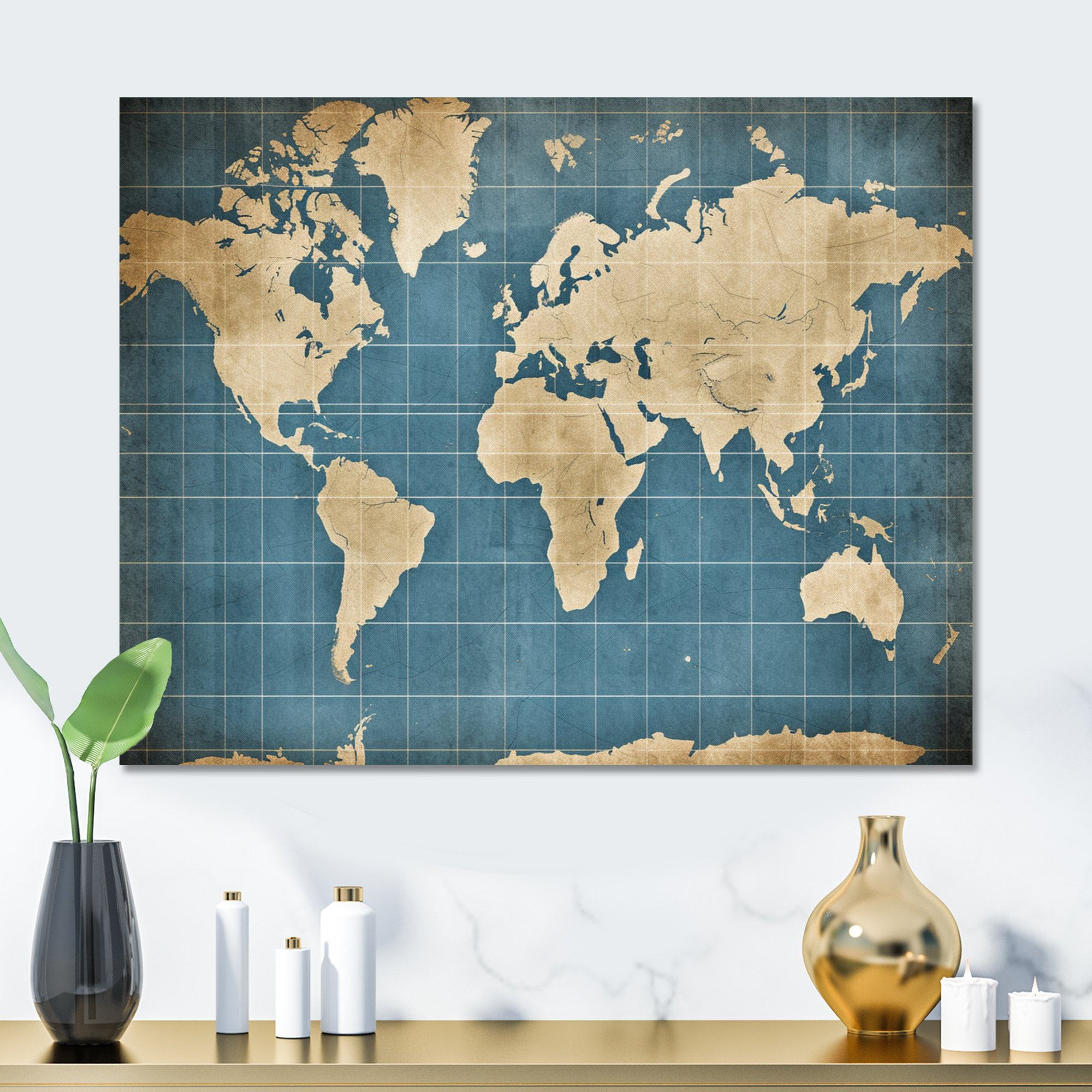 17 Stories Ancient Map of The World V - World Map Print on Metal | Wayfair