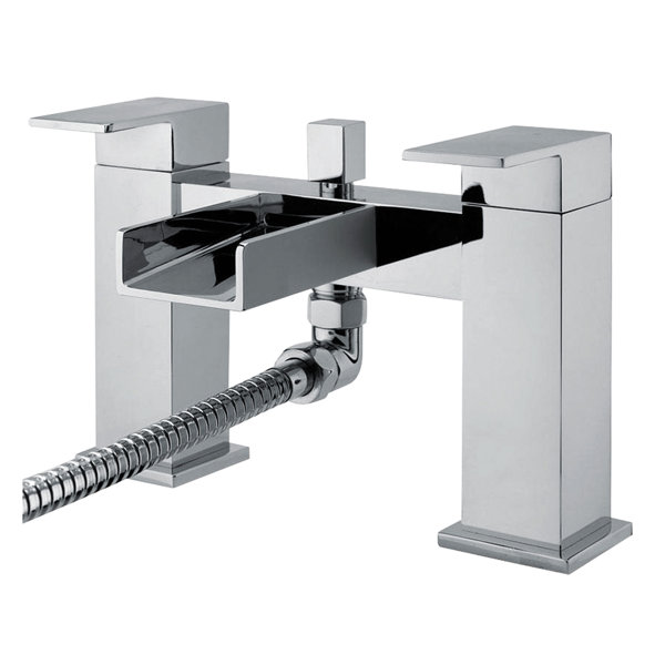 WhiteStone 2 Handle Deck Waterfall Faucet Bath Filler with Diverter ...