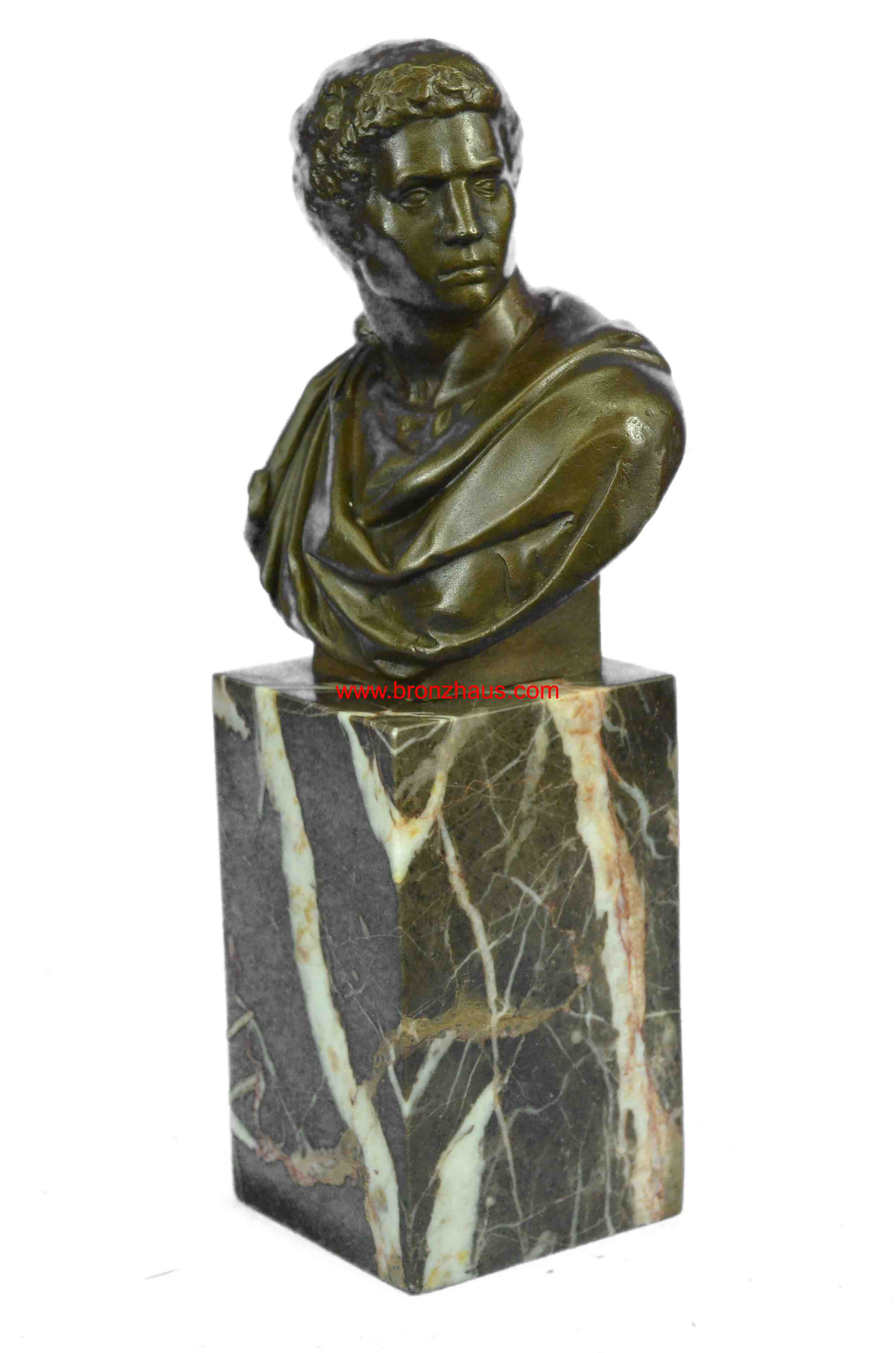 Bronzhaus Marc Antony Bronze Metal Bust Sculpture on Marble Base ...