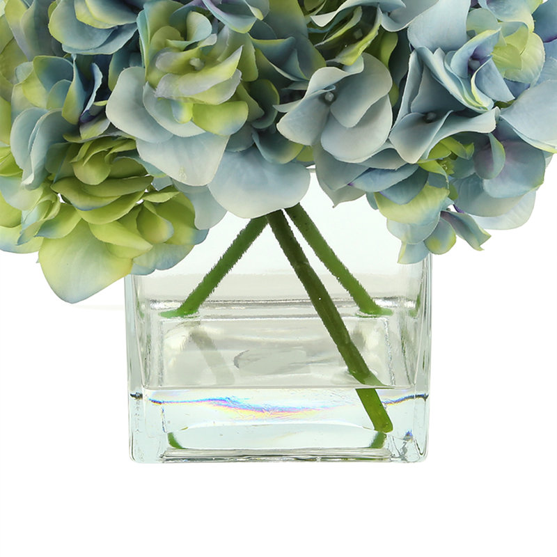 Creative Displays, Inc. Hydrangea Floral Arrangements in Square Glass ...