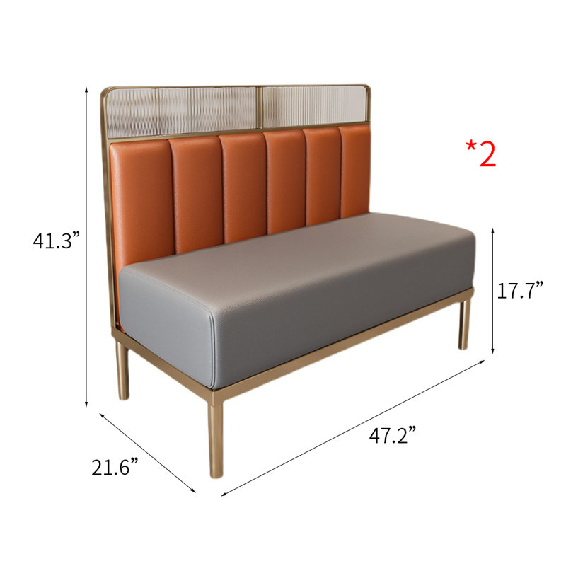 Canadian Linen Light Luxury Restaurant Booth Benches Faux Leather ...