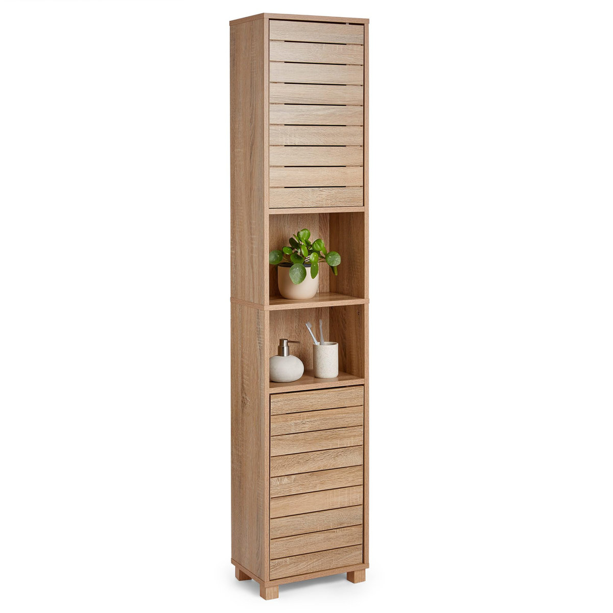 VonHaus Chester Freestanding Tall Bathroom Cabinet & Reviews | Wayfair ...