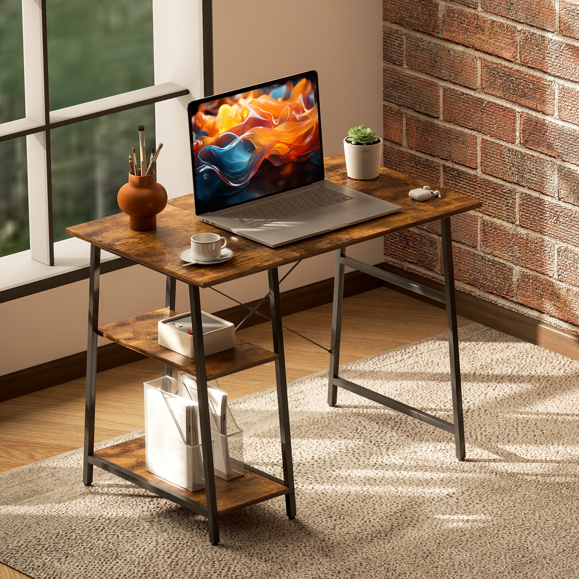 Borough Wharf Metal Base Computer Desk | Wayfair.ie