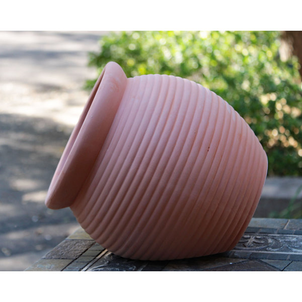 Winston Porter Large Natural Terracotta Ribbed Fallen Pot Or Hanging ...