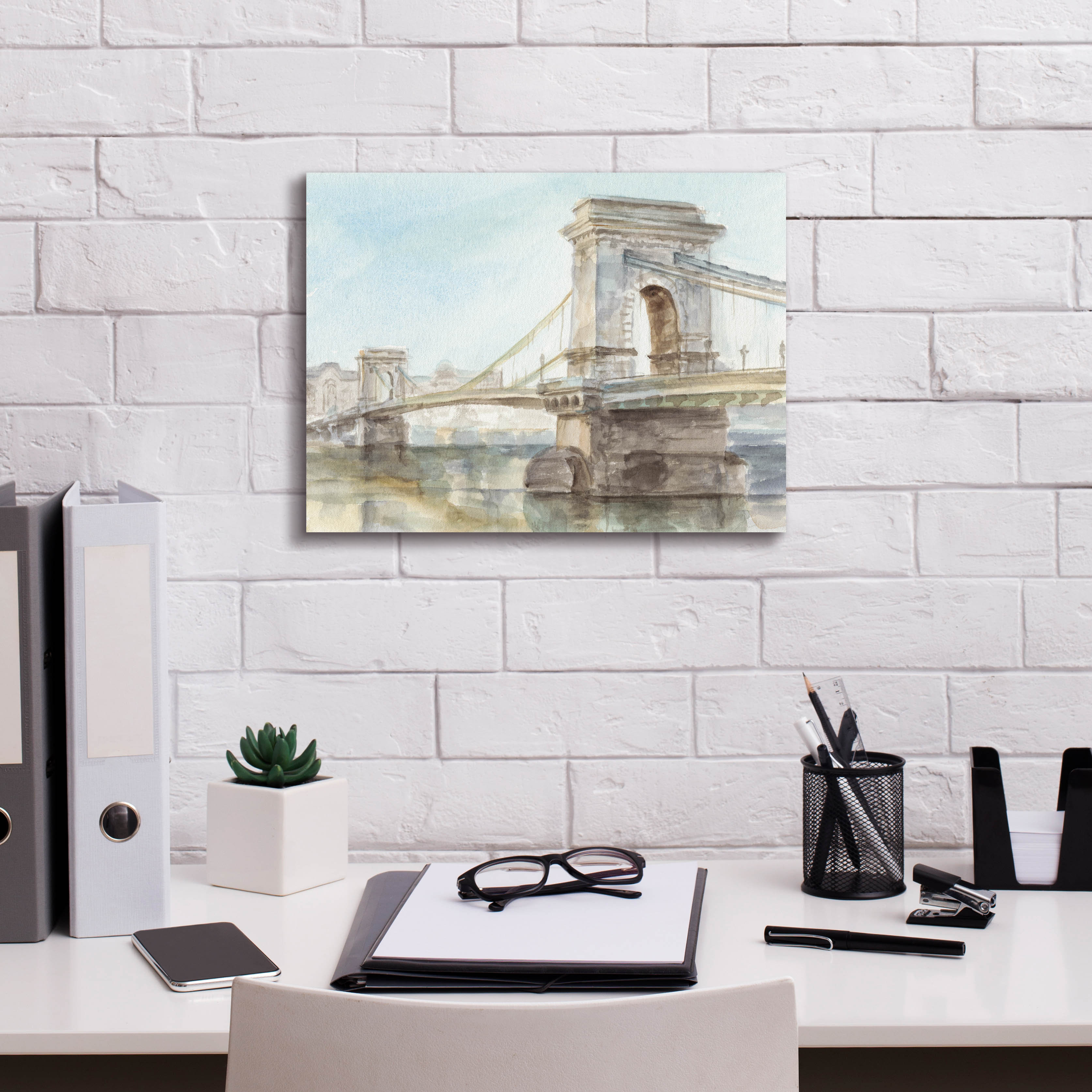 Winston Porter 'Iconic Watercolor Bridge 1' by Ethan Harper Canvas Wall ...