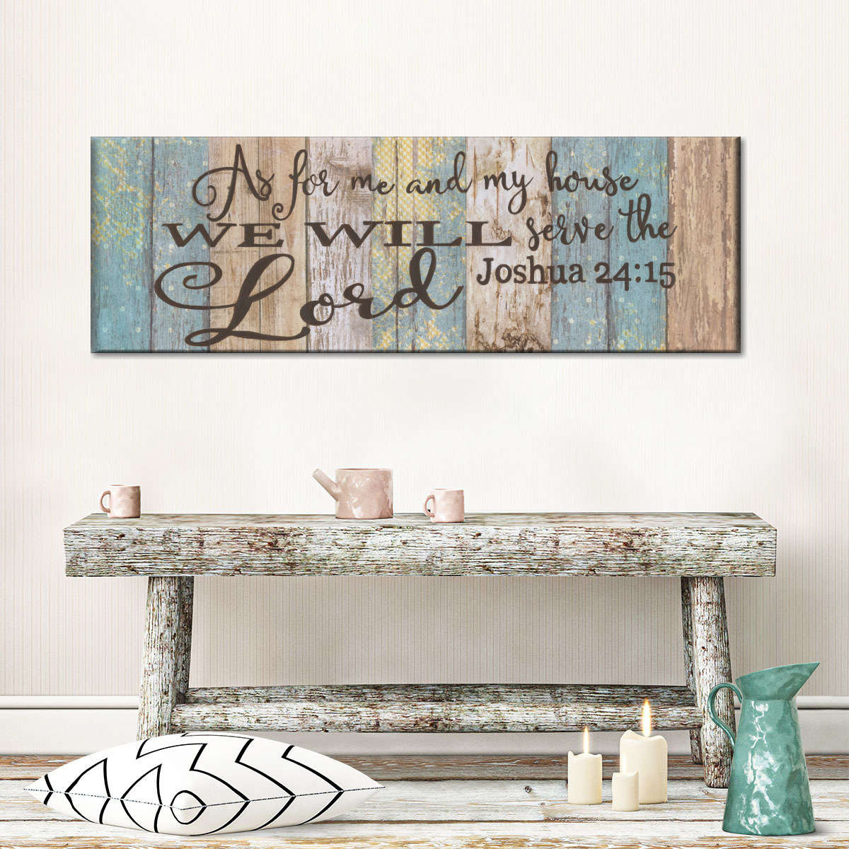 August Grove® Serve the Lord Verse - Wrapped Canvas Print | Wayfair