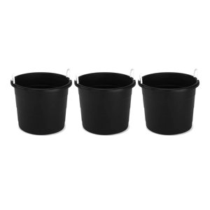 Homz 17 Gal Plastic Open Storage Round Utility Tub with Handles, Black ...