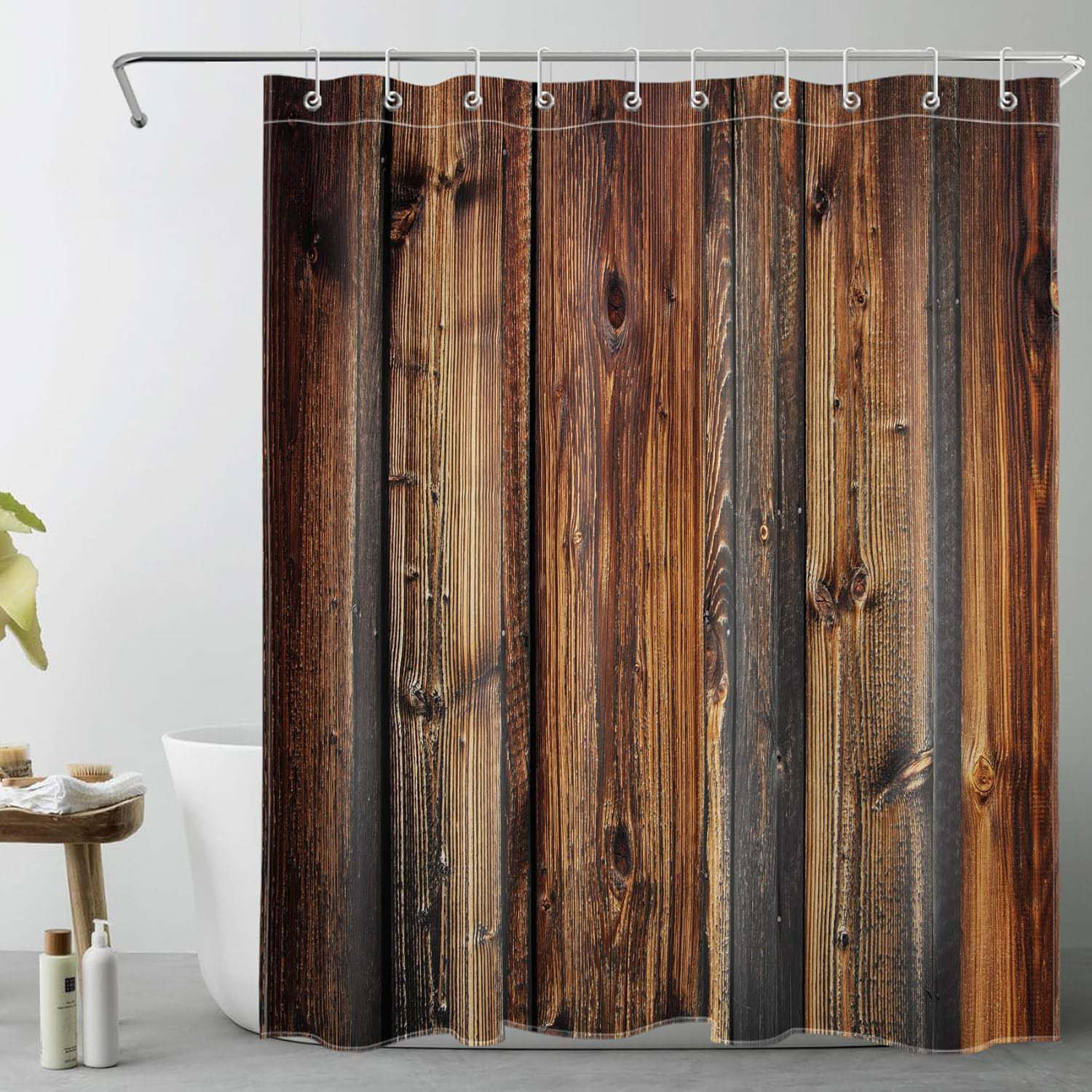 Millwood Pines Farmhouse Style Rustic Barn Wood Shower Curtain Western ...