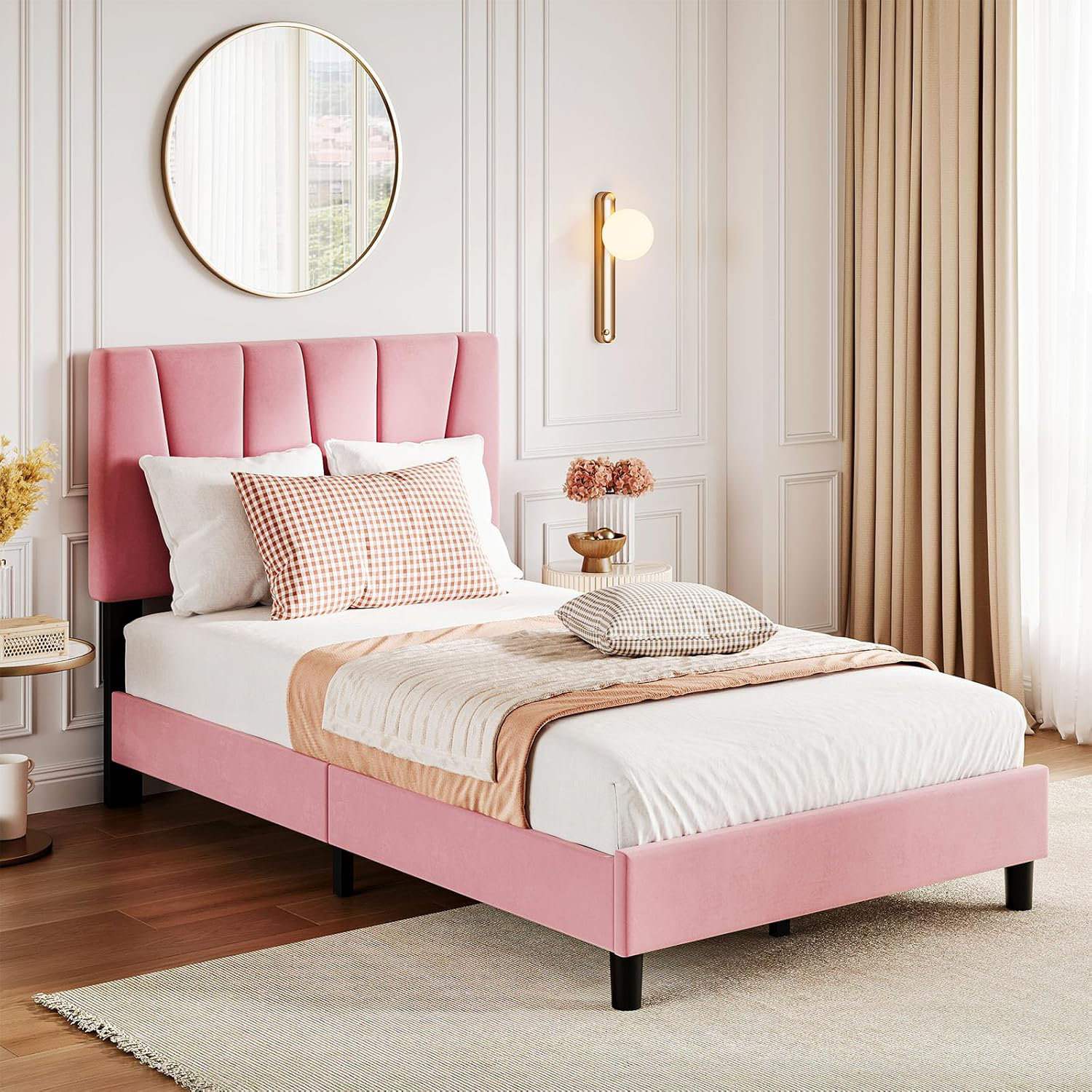 Ebern Designs Full Size Bed Frame With Headboard Adjustable, Modern ...