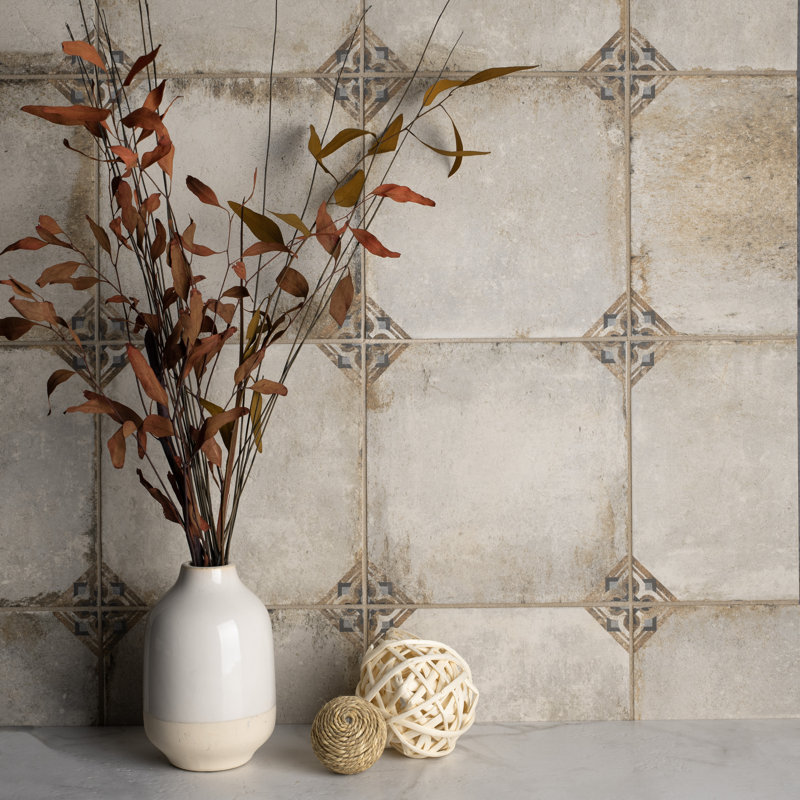 Merola Tile DAnticatto Décor Savona 9" x 9" Porcelain Patterned Wall ...