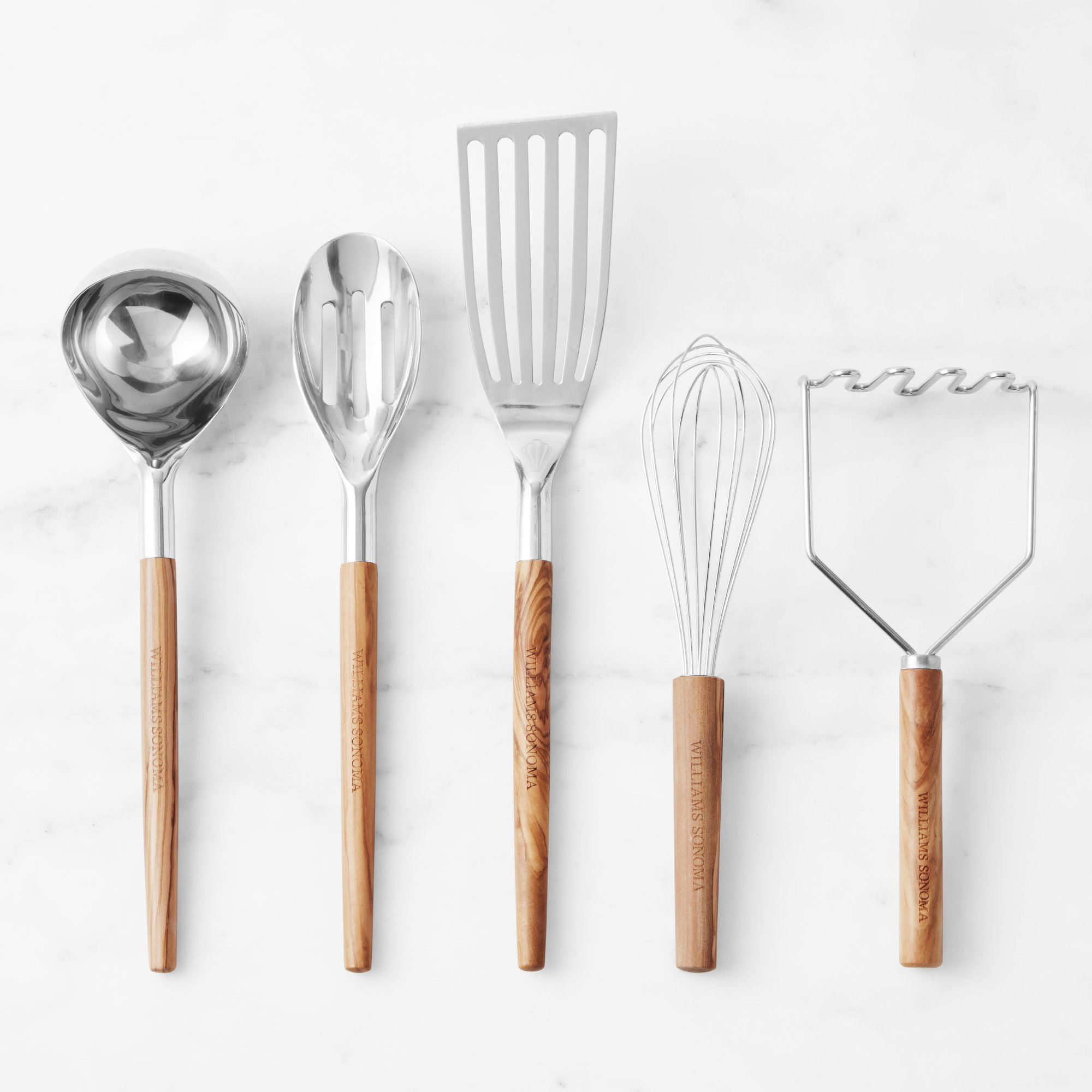 Cutlery Home Olivewood Stainless-Steel Ultimate Utensils, Set Of 5 ...